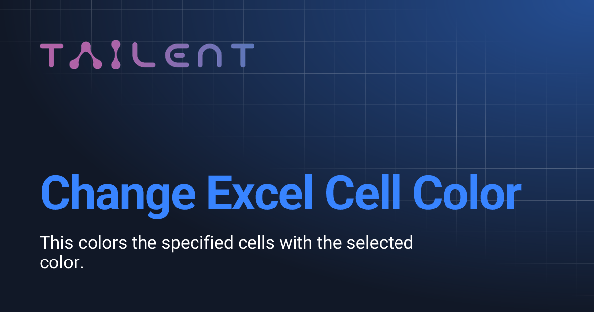 Change Excel Cell Color | Tailent